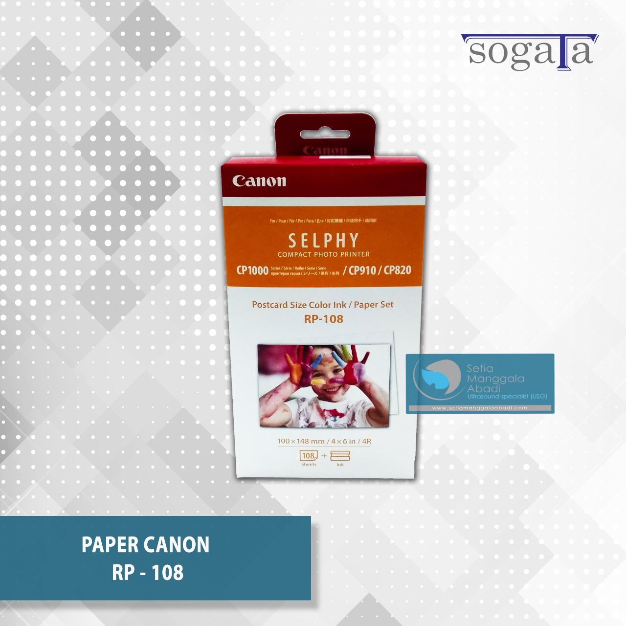 Jual Paper Canon RP-108 Ink/Paper Set Postcard Size dari PT. Setia ...